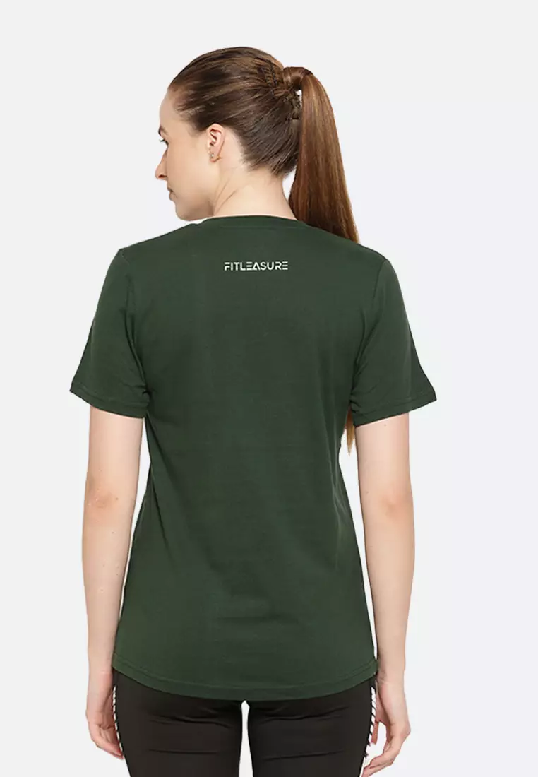線上選購 Fitleasure Fitleasure 绿色 Essential 棉质 V 领 T 恤 | ZALORA 台灣