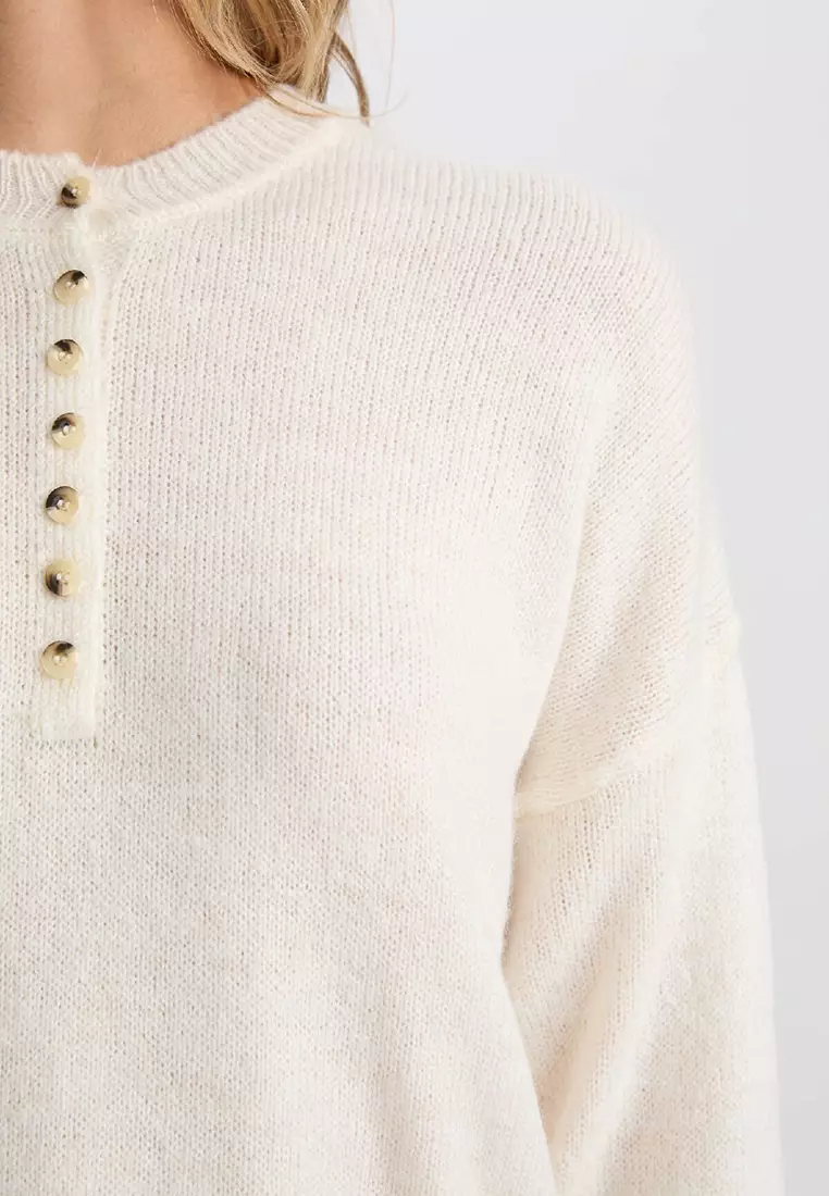 Buy DeFacto Half Buttoned Jumper 2025 Online | ZALORA