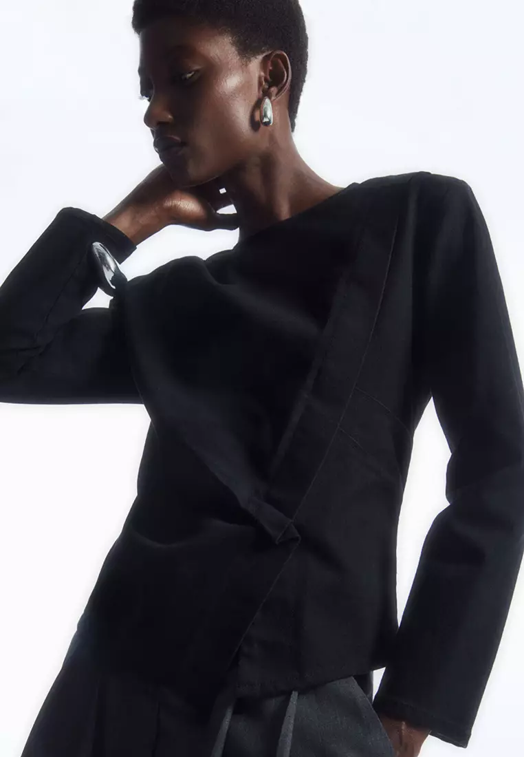 Buy COS Draped Denim Top 2025 Online | ZALORA