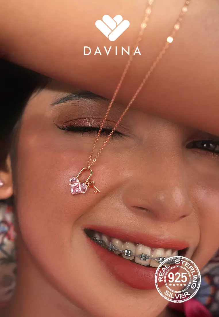 Jual DAVINA Jewelry DAVINA Ladies Eliye Necklace Rose Gold Color ...