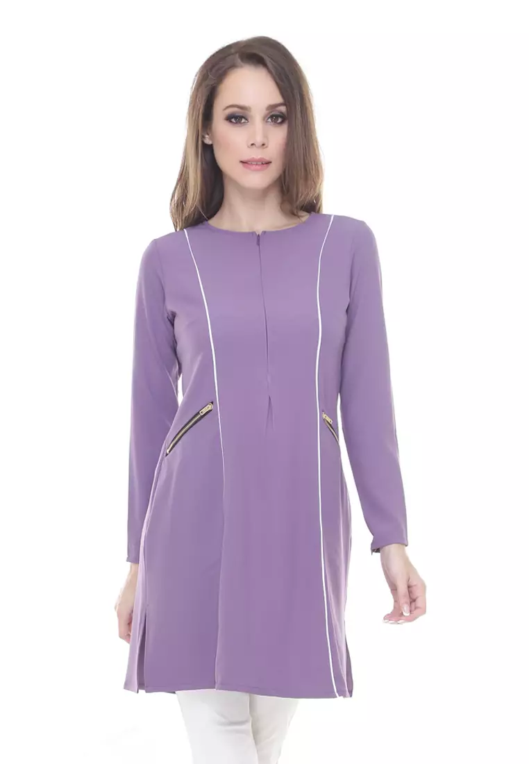 Buy Rina Nichie Basic Jovanda Tunic in Dusty Purple Online | ZALORA ...