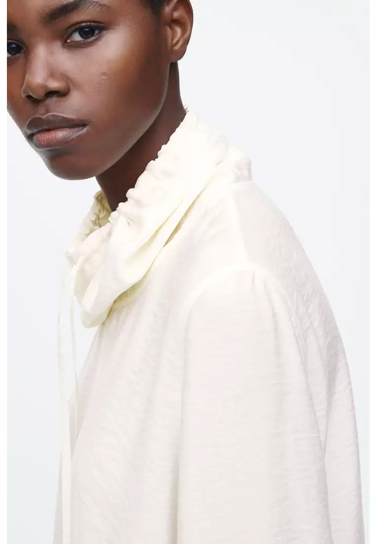 Buy COS DRAWSTRING FUNNEL-NECK BLOUSE Online | ZALORA Malaysia