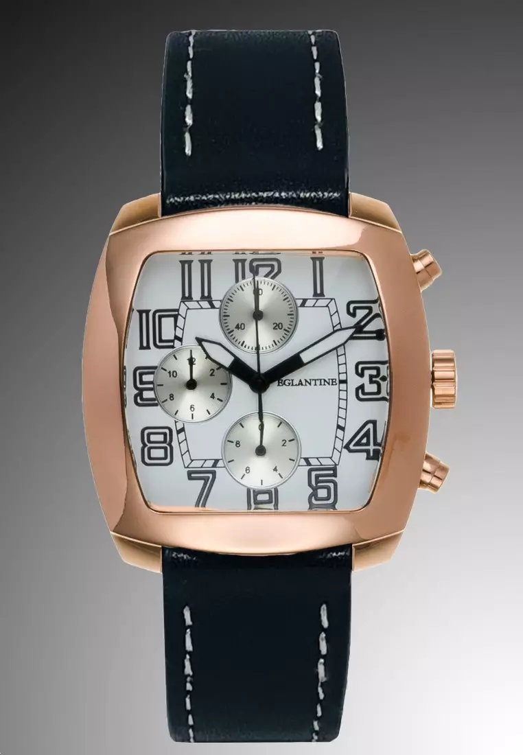 Buy EGLANTINE Navigo Pink Gold Plated Steel Chrono Quartz Watch on ...