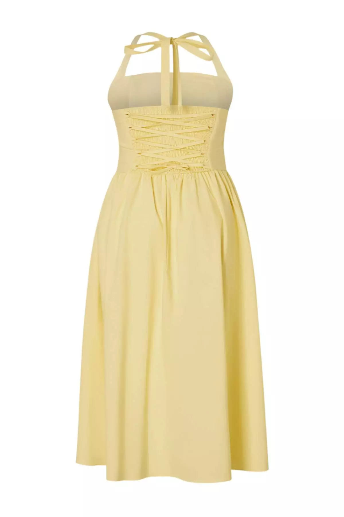 Buy Trendyol Yellow Finike Woven Large Size Dress Tbbss26Ah00054 2026 ...