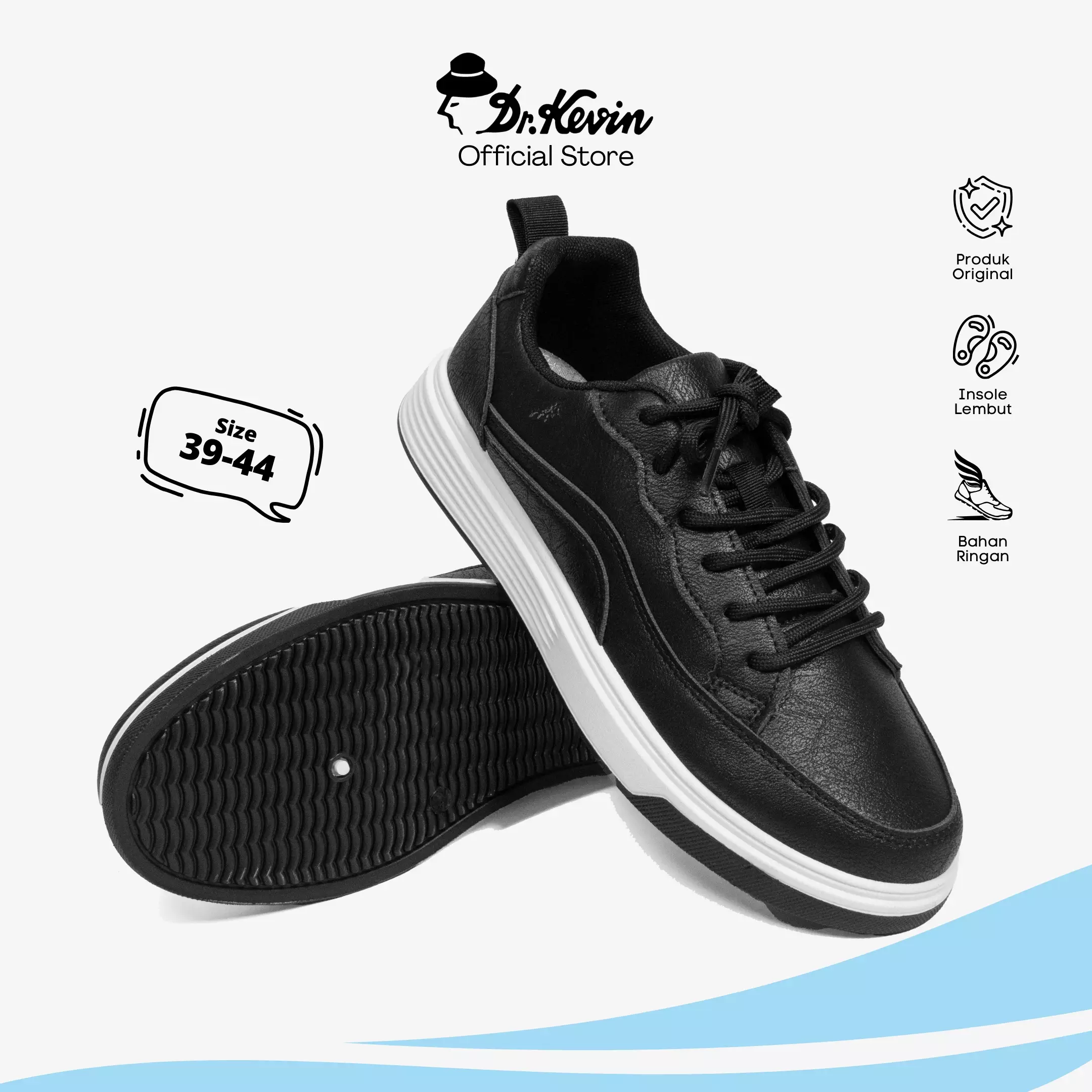 Jual Dr. Kevin Dr. Kevin Sepatu Sneakers Kasual Pria Kets Seragam Sekolah Kulit 881-008 Original ...