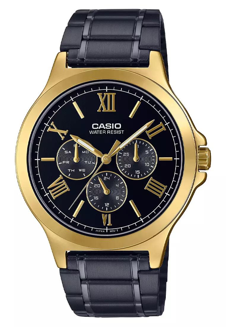Jual Casio Casio - Jam Tangan Analog Pria - Gold Black Stainless Steel ...