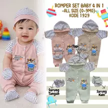 Jual Little J Little J - (1929) Romper Set Baby Newborn 4 IN 1 Premium ...