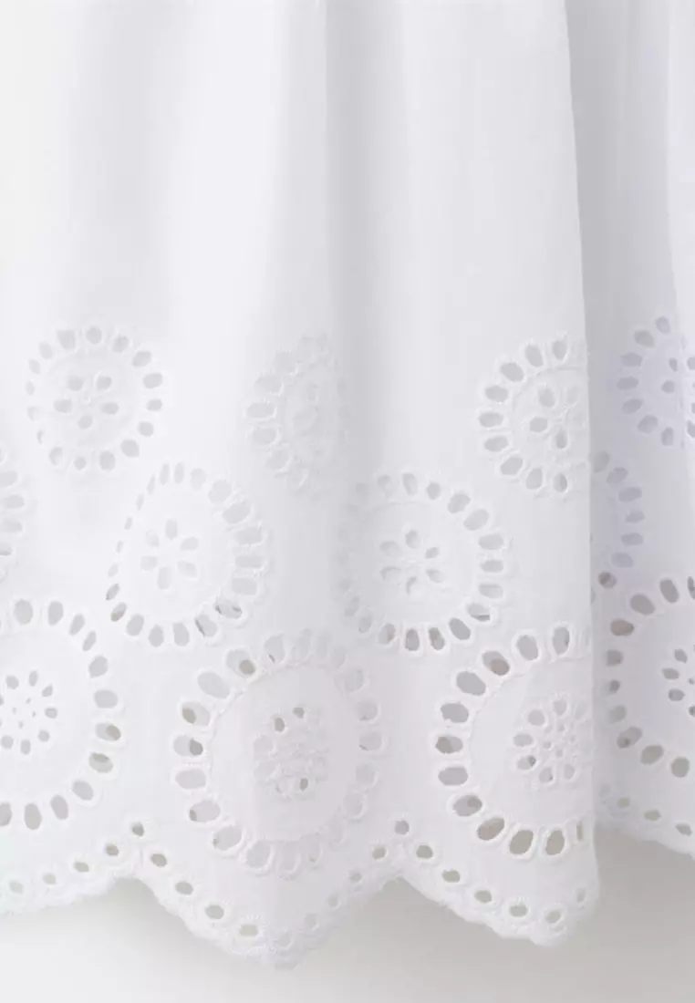 Buy Mango Short Cutwork Dress 2026 Online | ZALORA