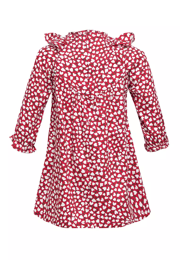 Jual qna Qna Girl Carlisa Dress Pendek Anak Merah Motif Hati Original ...