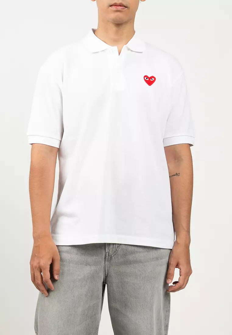 Buy CDG Play Single Heart Polo Shirt 2025 Online | ZALORA Philippines