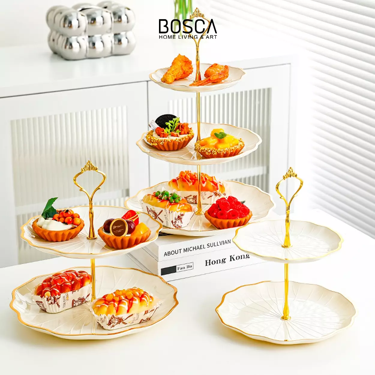 Jual Bosca Living Cassia Cake Tray / Piring Kue Tingkat / Tempat Kue Susun Bertingkat Estetik ...