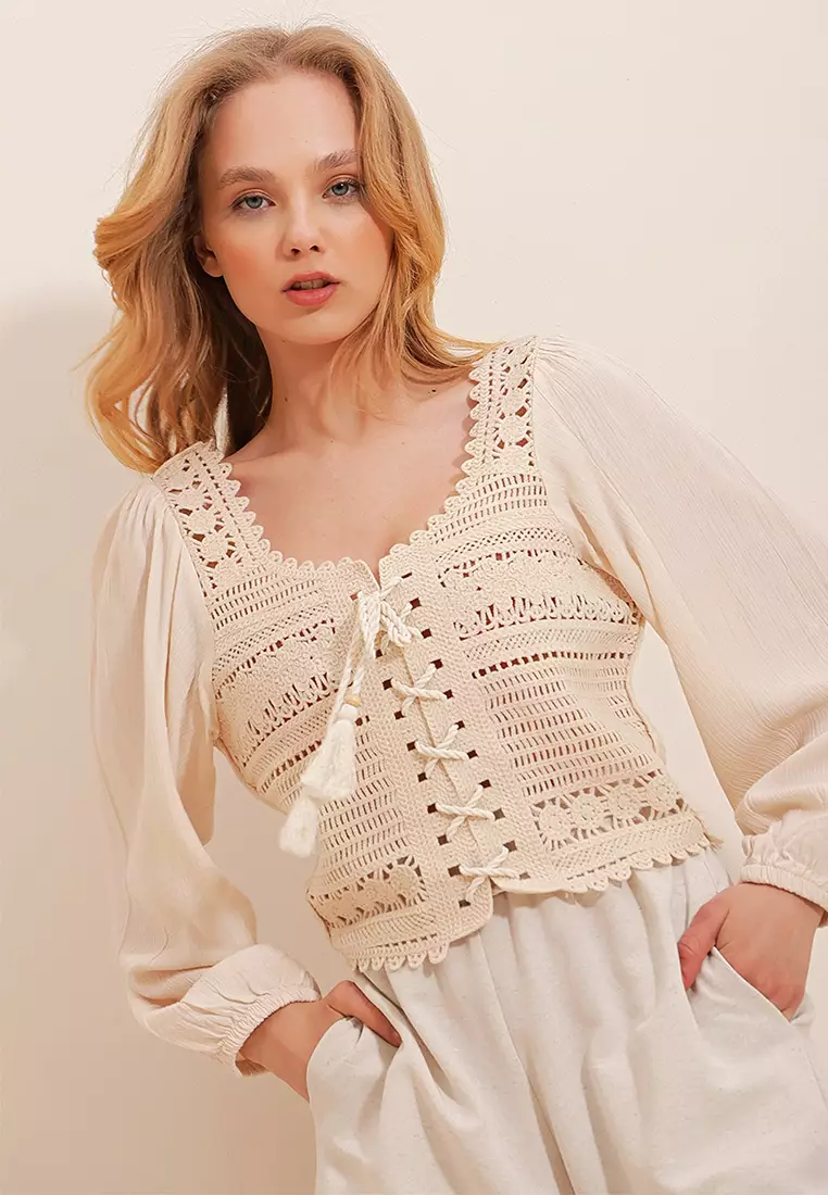 Buy Alacati Openwork Blouse 2025 Online | ZALORA Philippines