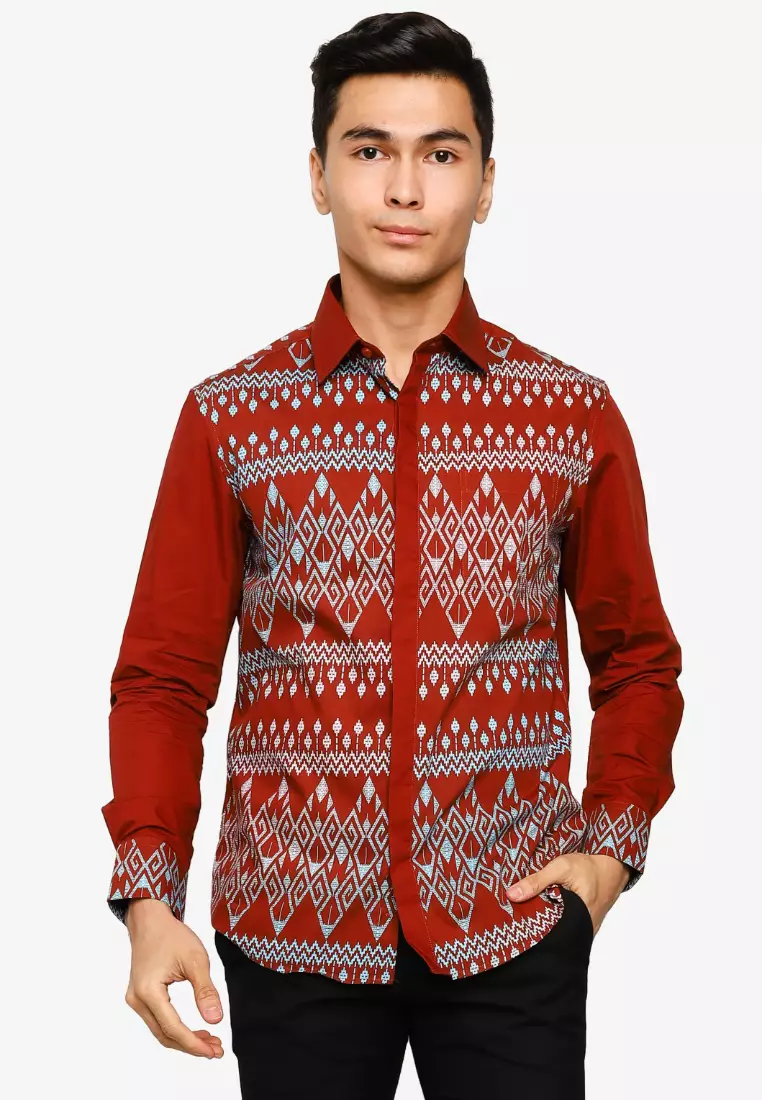 Buy Gene Martino Long Sleeve Batik 2025 Online | ZALORA