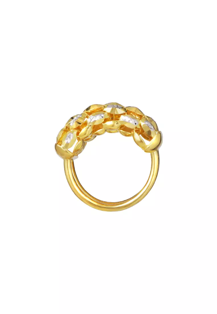 Buy TOMEI TOMEI Glimmering Layered Ring, Yellow Gold 916 2024 Online ...