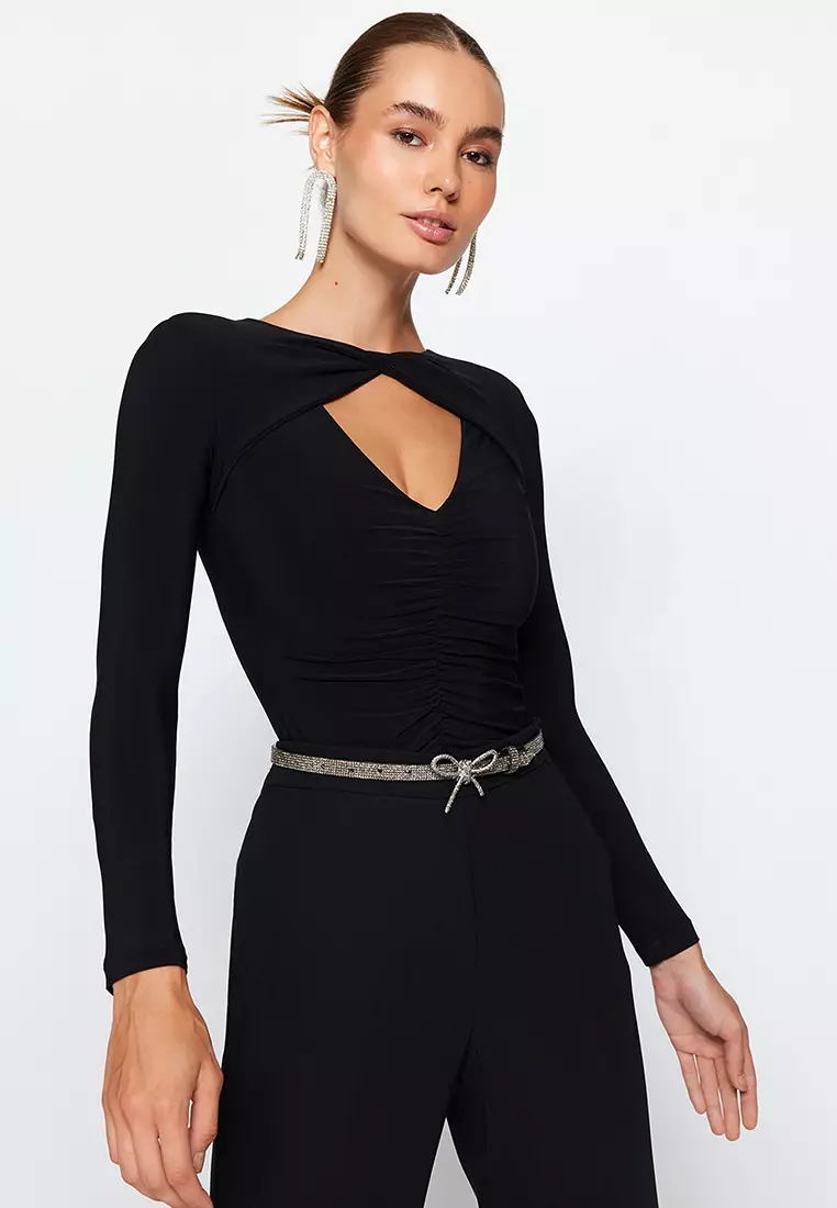 Buy Trendyol Cut Out/Knitted Bodysuit with Window Detail Online ...