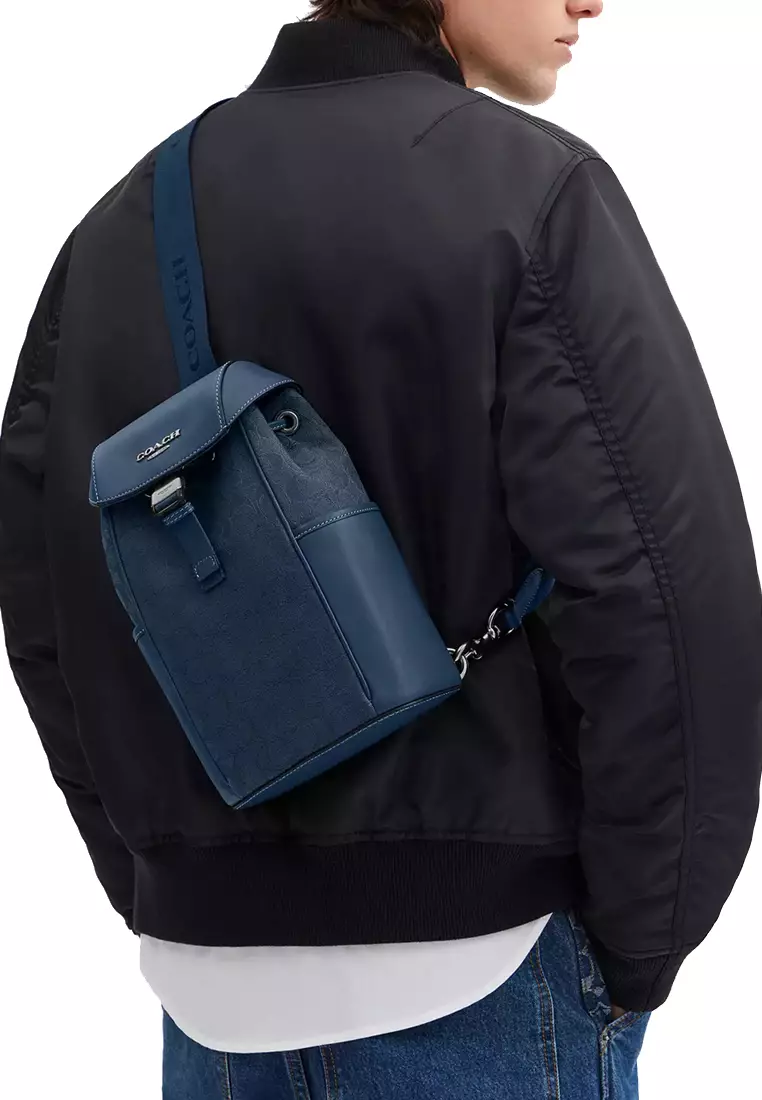 Coach Racer Pack Bag In Signature Jacquard in Denim/ Dark Denim CW173 ...