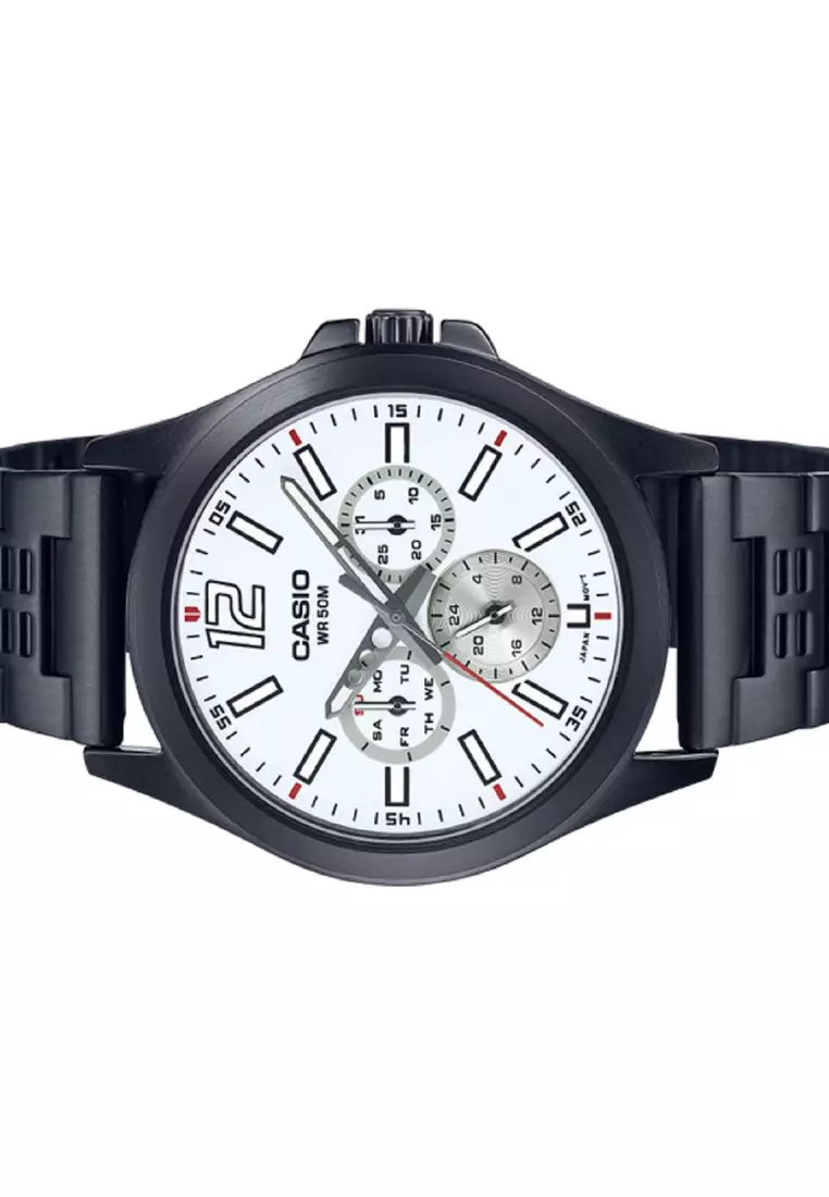 網上選購 Casio Men's Analog Watch MTP-E350B-7BV White dial with Black ...