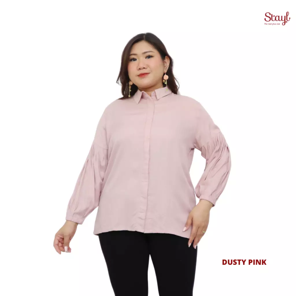 Jual Stayl STAYL Kemeja Wanita Jumbo | LD 100 - 120 Rania | Kemeja Wanita Big Size | Blouse ...