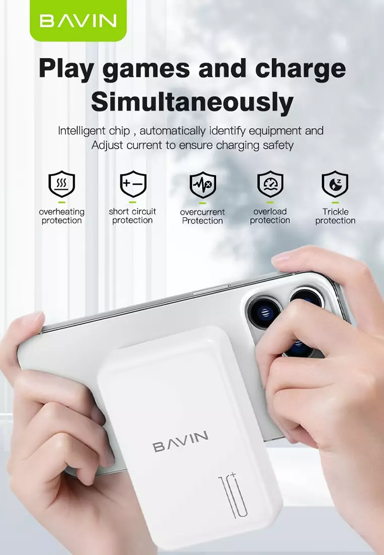 Buy BAVIN PC1016 10000mAh 15W Wireless Magnetic Charging Power Bank w/ 20W Wired Fast Charge ...