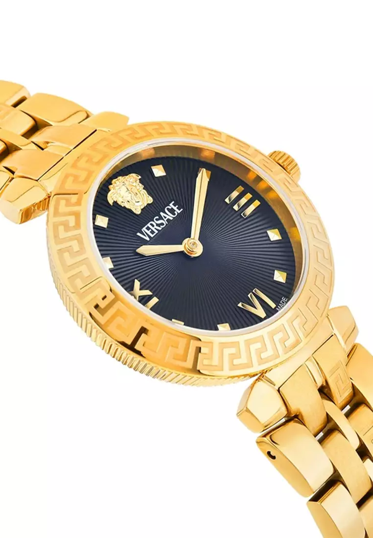 Buy Versace Versace Daphnis Rest Gold Stainless Steel Analog Quartz ...