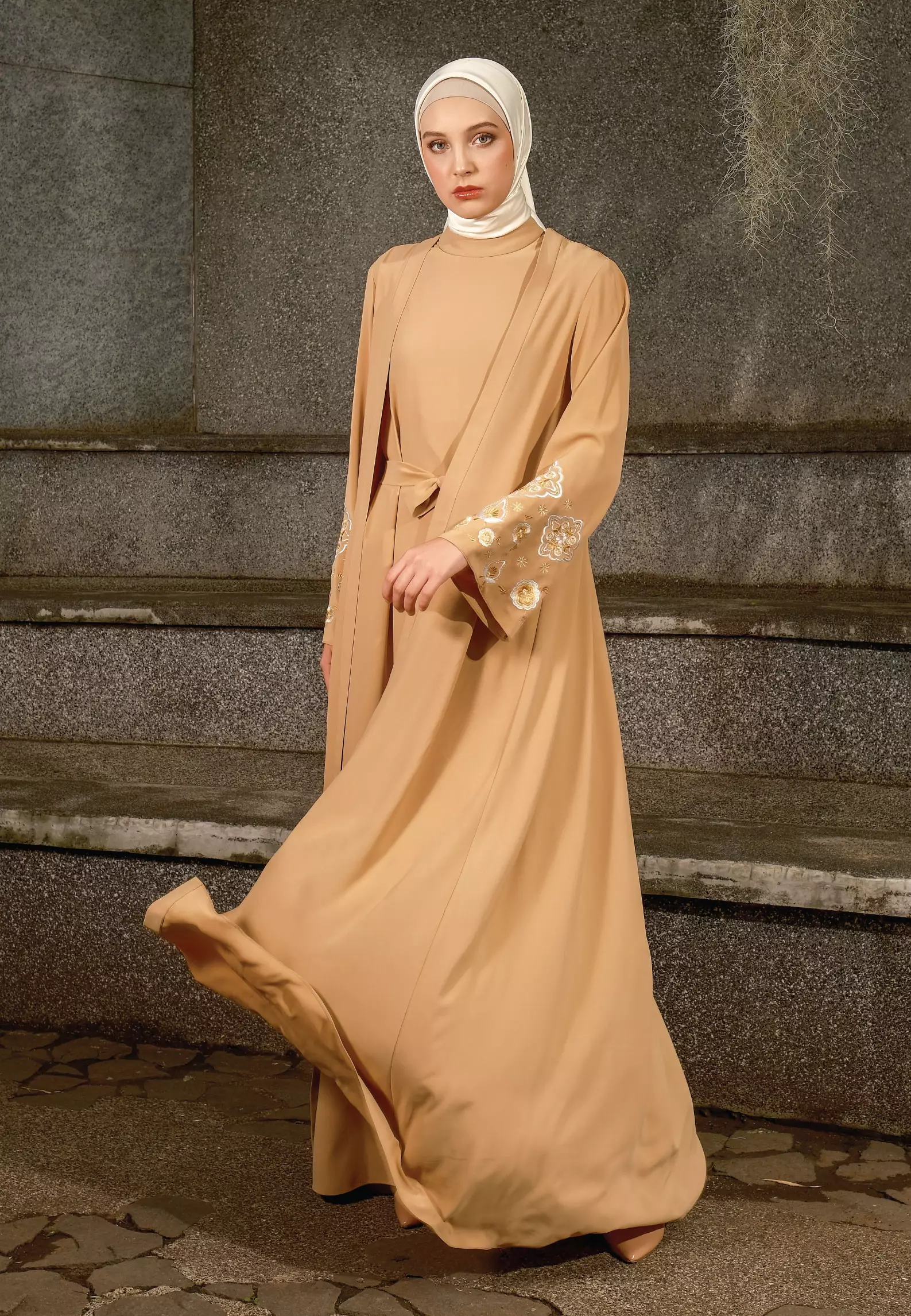 Jual SHAFIRA Bashira Dress Khaki | Gamis Panjang Wanita Muslim Wanita ...