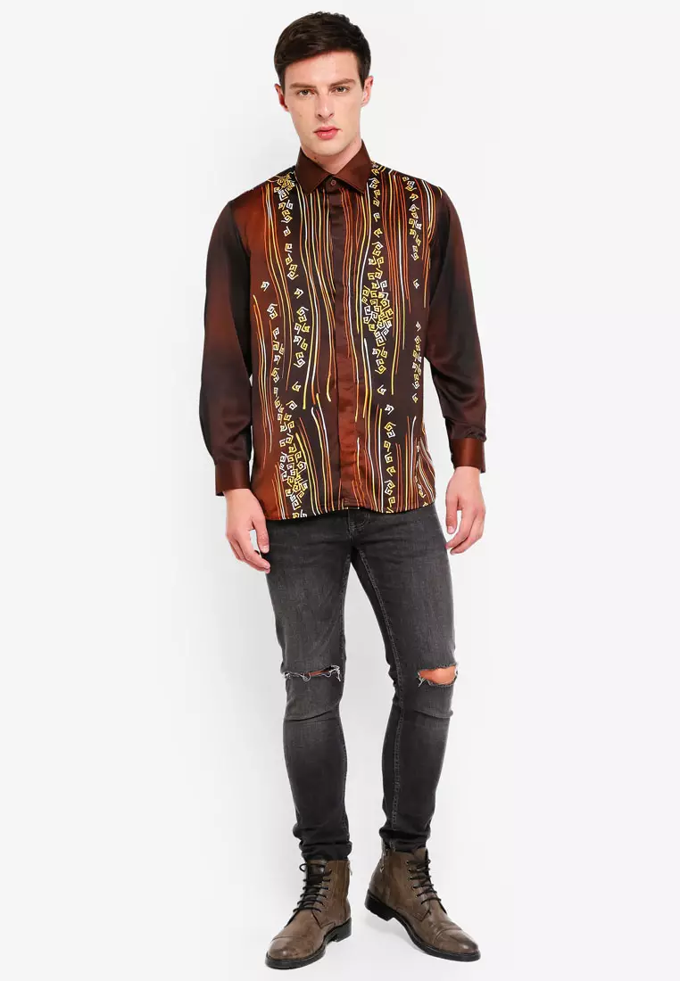 Buy Gene Martino Men's Batik Art Strip 2025 Online | ZALORA