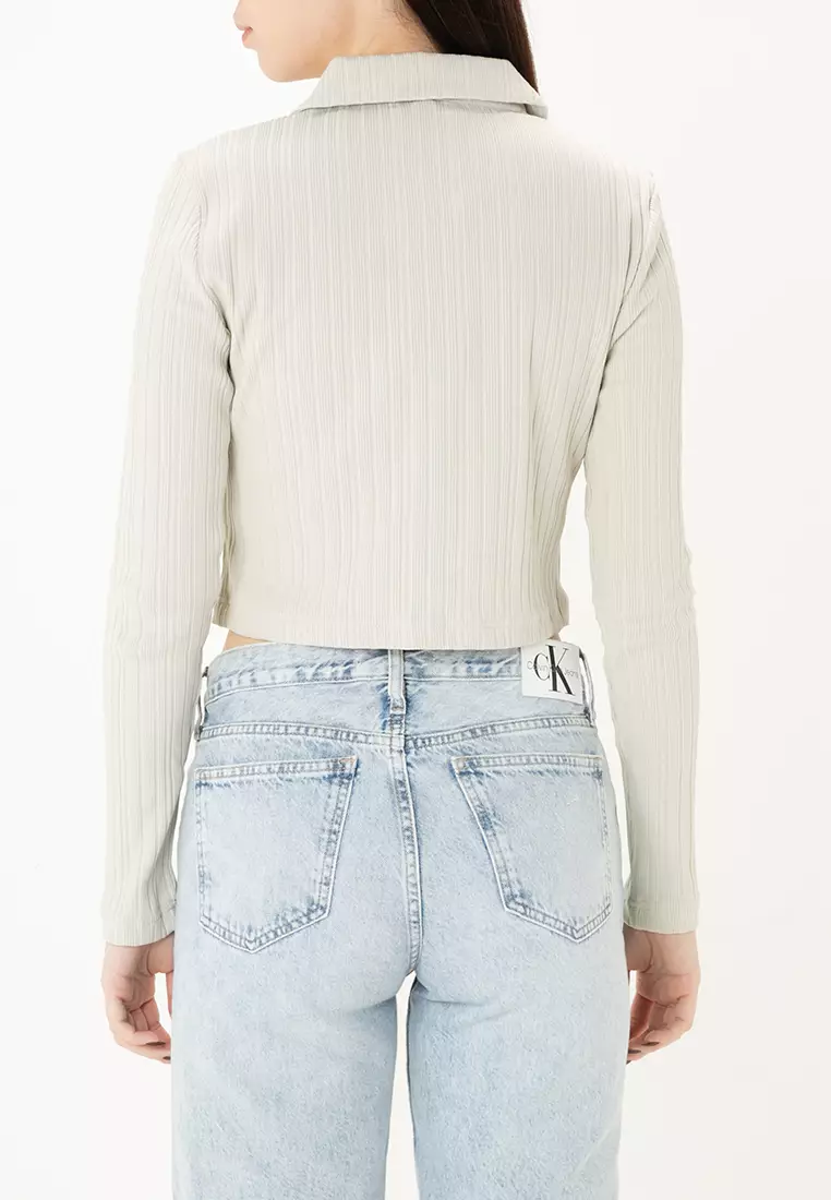 Buy Calvin Klein Knit Button Up Polo Top 2026 Online | ZALORA