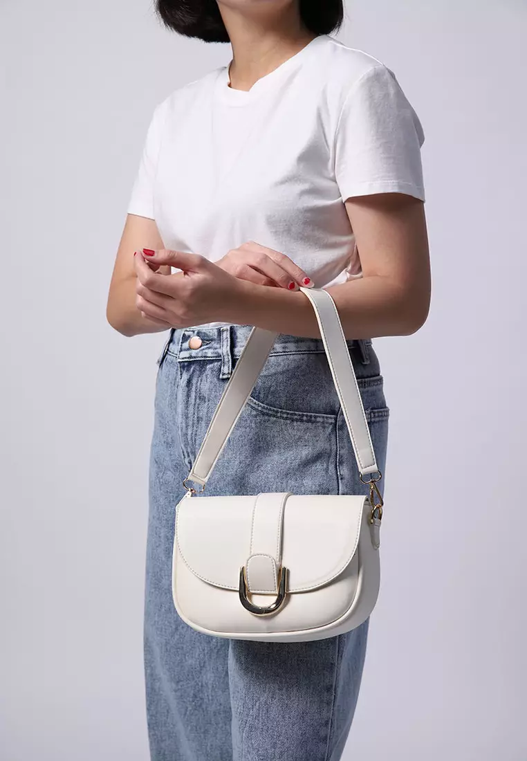 Jual Berrybenka Label Tekka Yora Shoulder Bag White Original 2024 ...