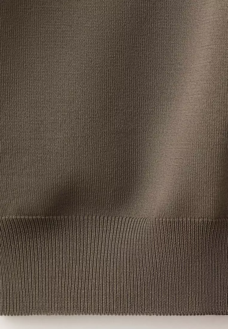 Buy MANGO Man Knitted Polo Shirt With Zip 2026 Online | ZALORA