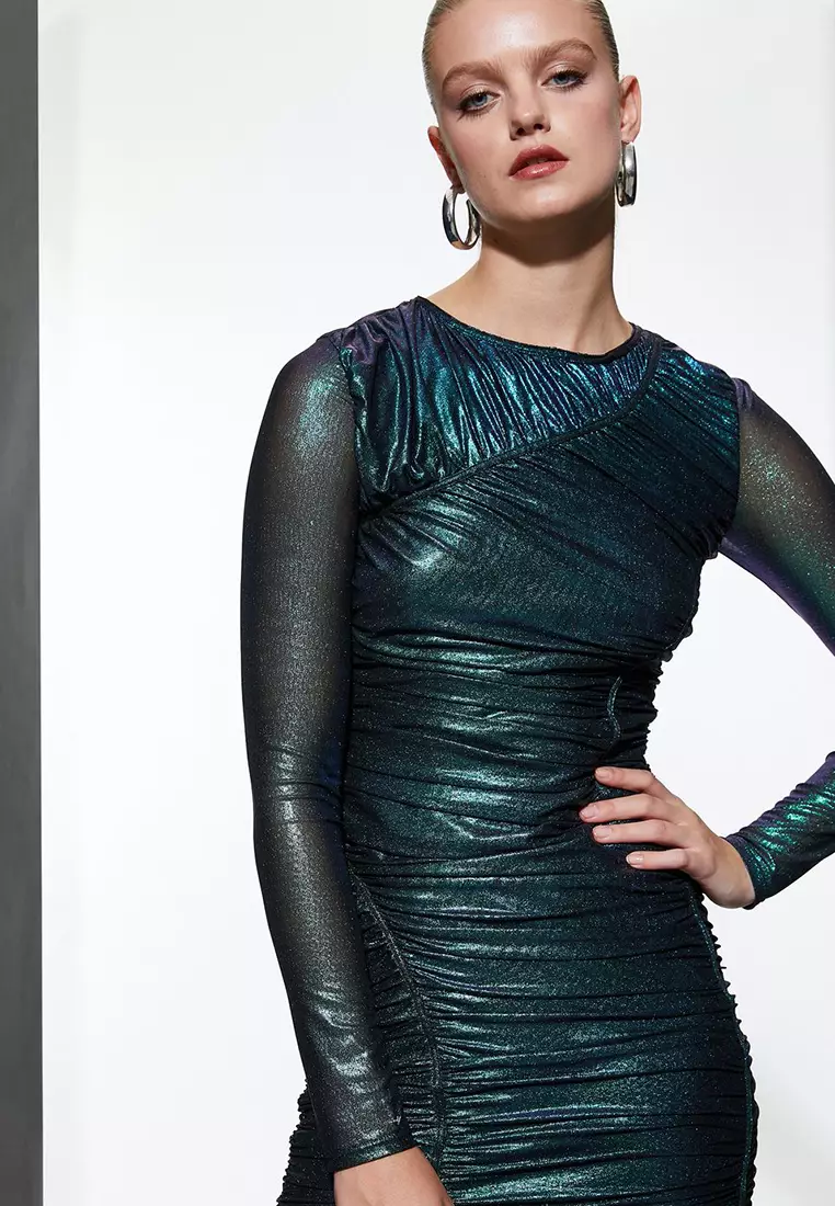 Buy KOTON Tulle Detailed Shiny Mini Dress Online | ZALORA Malaysia