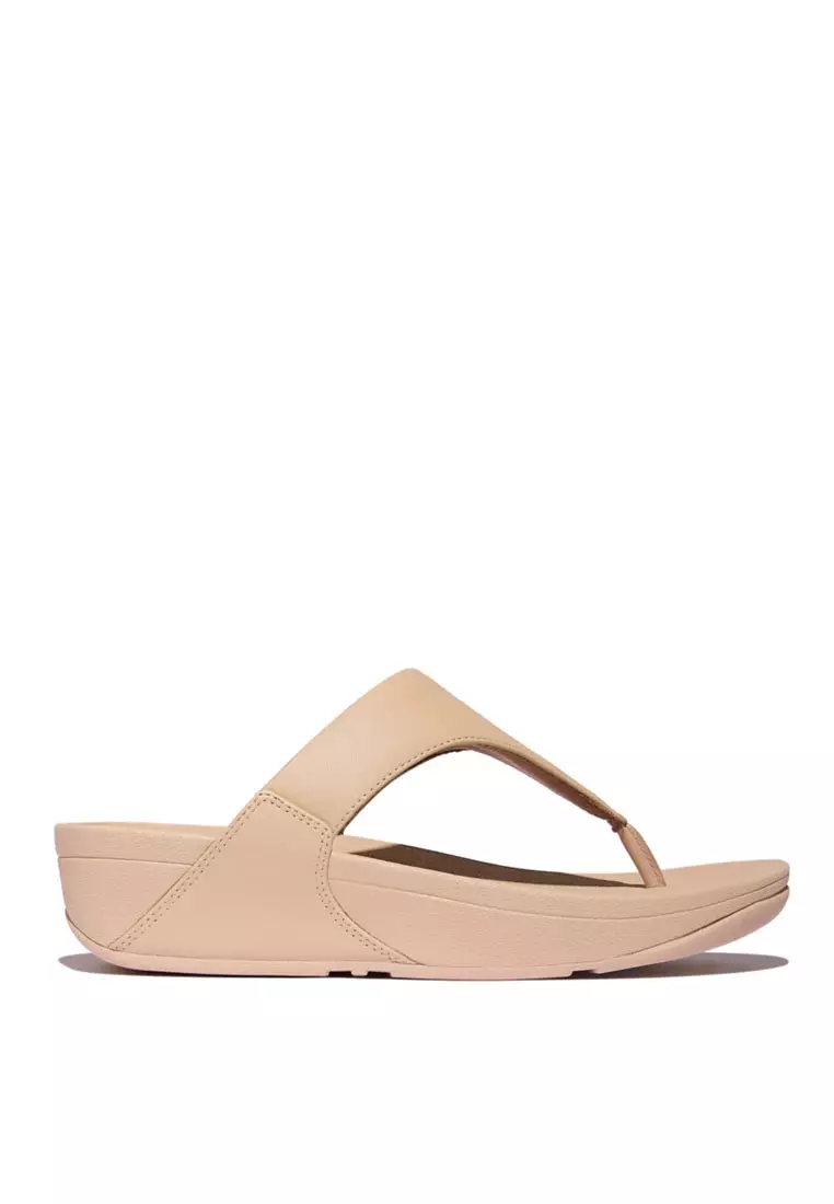 Buy FitFlop LULU Women's Leather Toe-Post Sandals - Sandy Beige (I88-C13) 2025 Online | ZALORA