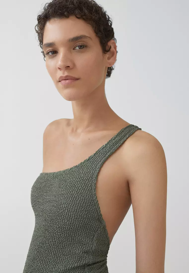 Buy Mango Asymmetrical Textured Swimsuit 2025 Online | ZALORA Philippines