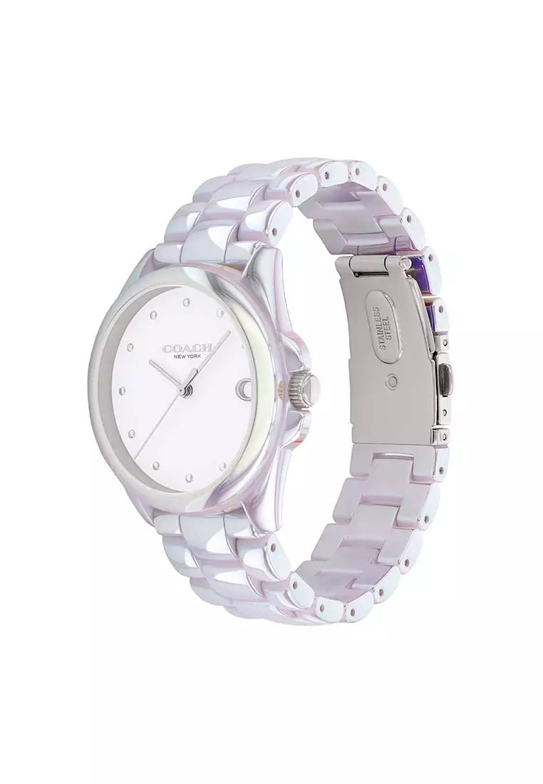 Buy Coach Greyson Silver Ceramic Bracelet Analog Watch CO-14504390 2025 ...