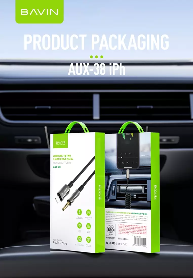 Buy BAVIN BAVIN AUX38 3.5mm To iPh Aux Converter Spring Expansion Wire ...