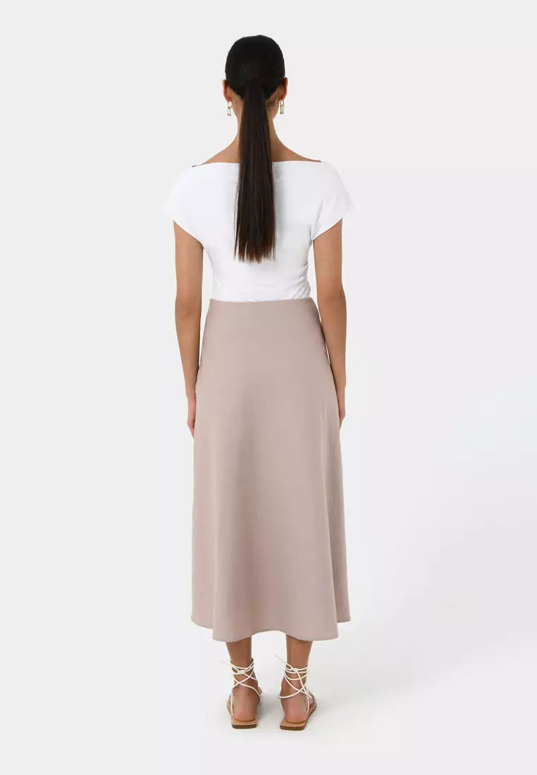 Buy FORCAST Kade Linen Blend Midi Skirt 2025 Online | ZALORA Philippines