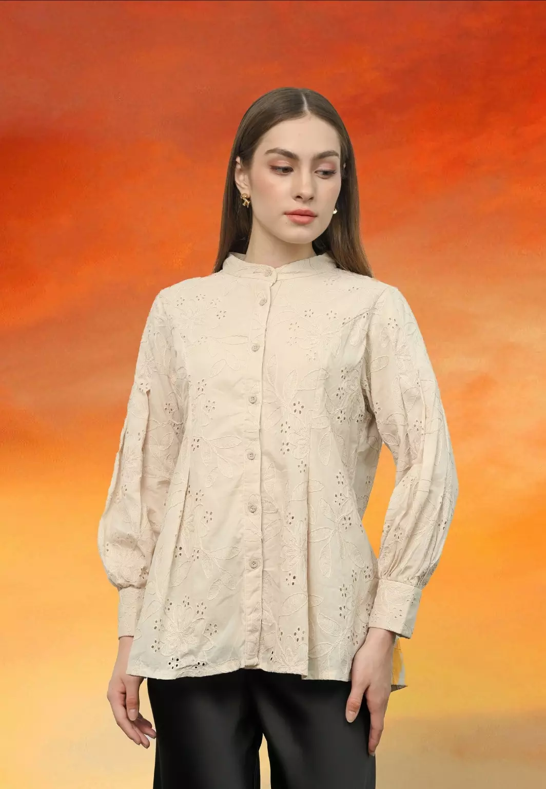 Jual Kasa Heritage Alia Blouse - Oat Original 2026 | ZALORA Indonesia