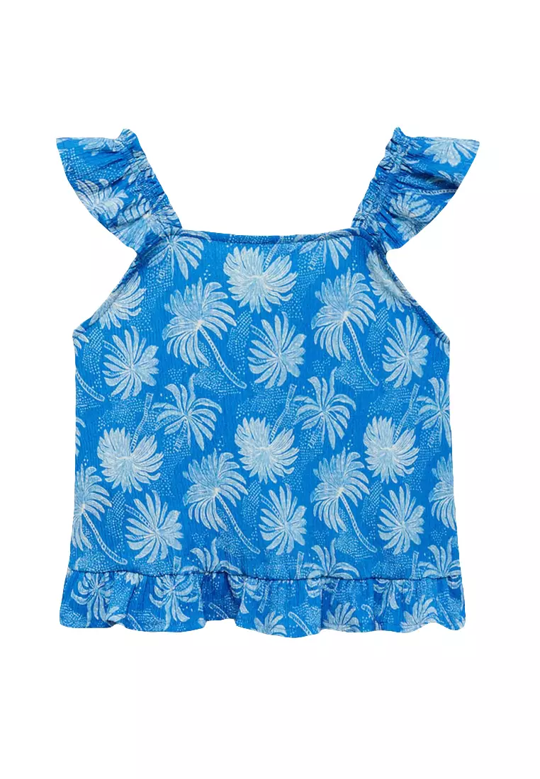 Buy MANGO KIDS Printed Ruffle Top Online | ZALORA Malaysia