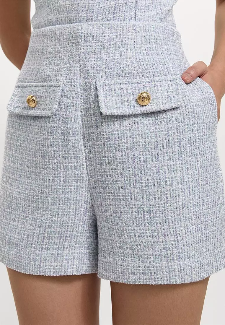 Buy Pomelo Tweed Button Shorts 2026 Online | ZALORA Philippines