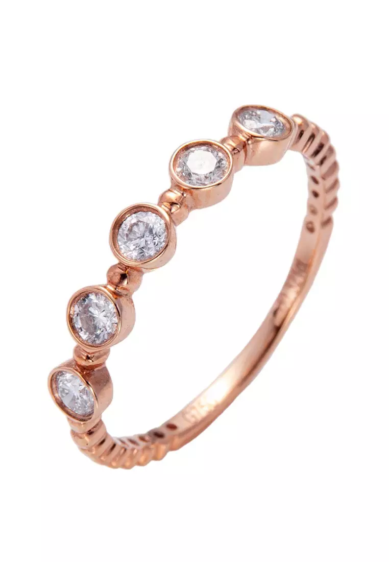 Buy LITZ LITZ 18K Rose Gold Diamond Ring SJ-MX-RD27347 Online | ZALORA ...