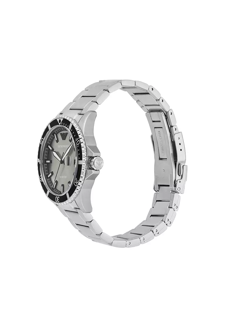 Buy Emporio Armani World Explorer Silver Stainless Steel Watch AR11683 ...
