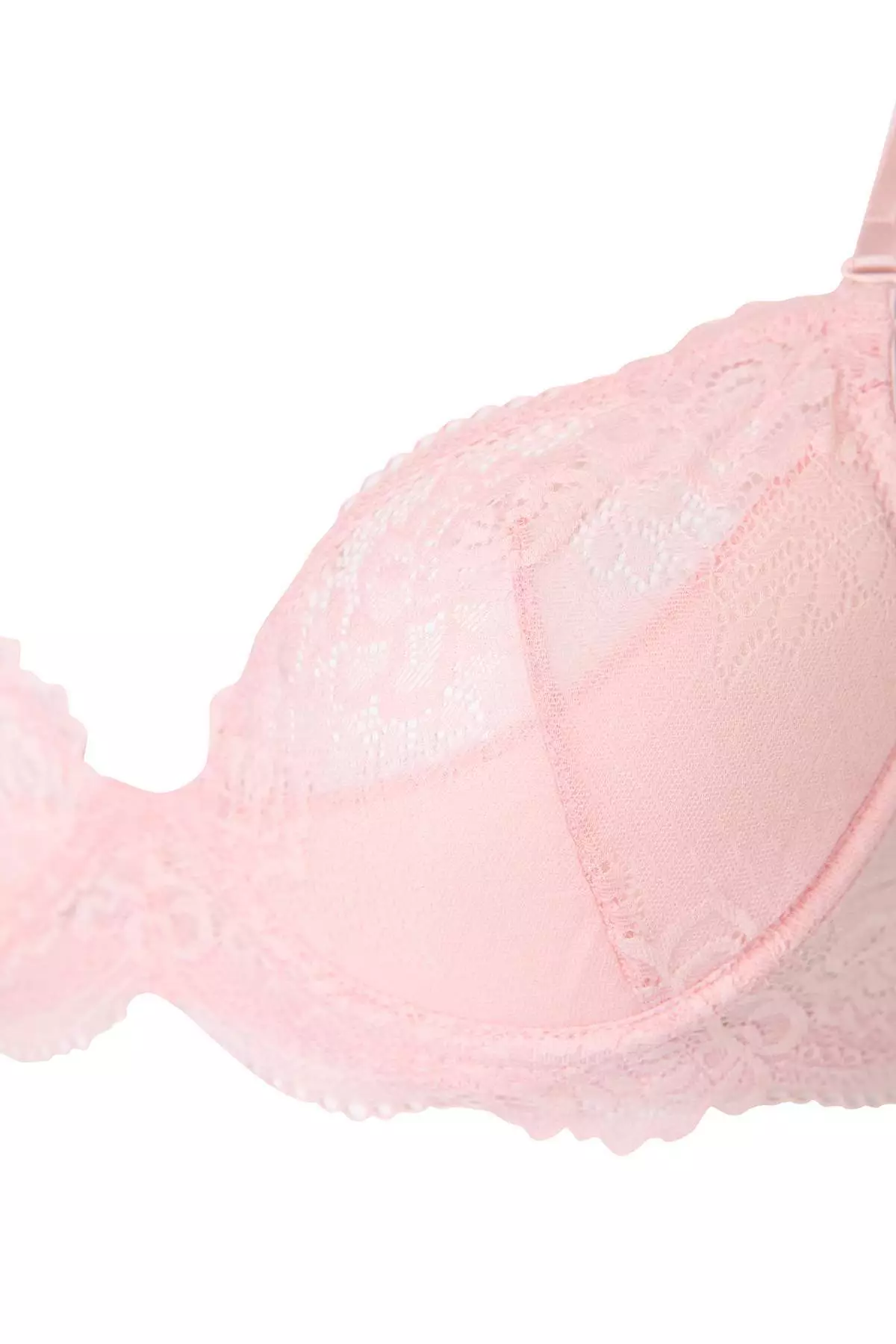 Buy Trendyol Light Pink Lace Rope Strap Demi Unpadded Covered ...