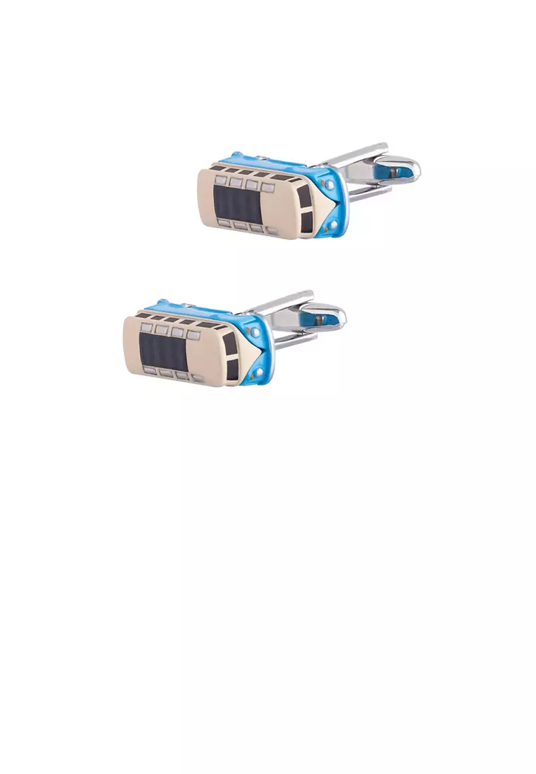 Buy Glamorousky Fashion Simple Enamel Blue Bus Cufflinks 2024 Online ...