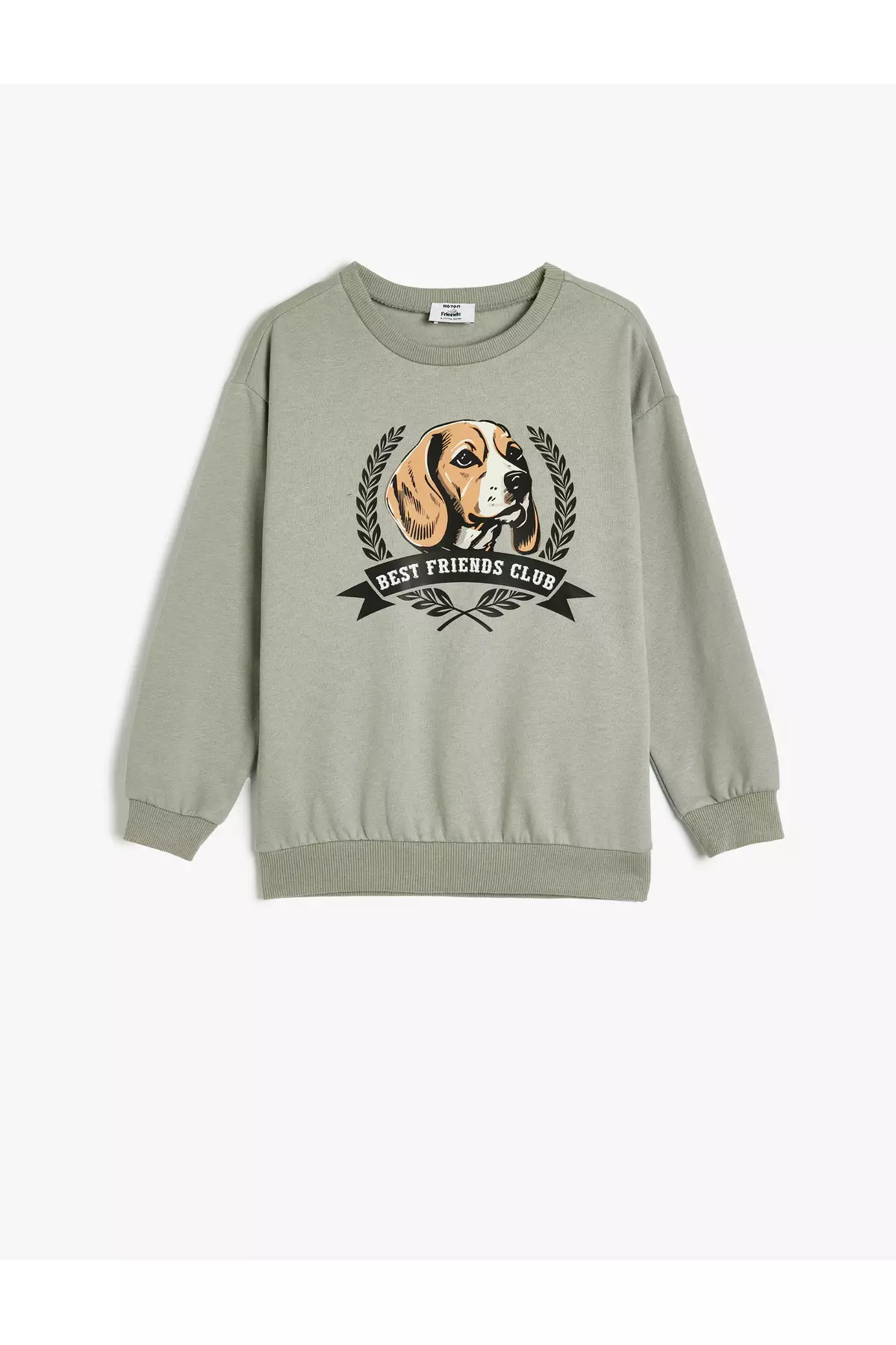 Buy KOTON Oversize Sweatshirt Dog Printed Crew Neck Long Sleeve Cotton ...