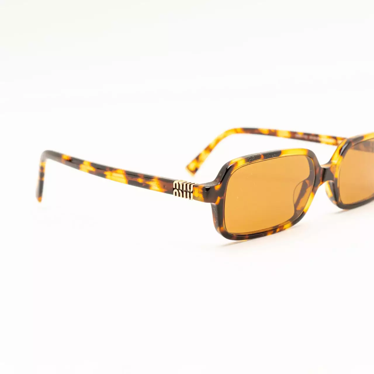 Jual Miu Miu Honey Havana Rectangle Frame Sunglasses with Brown Lens ...