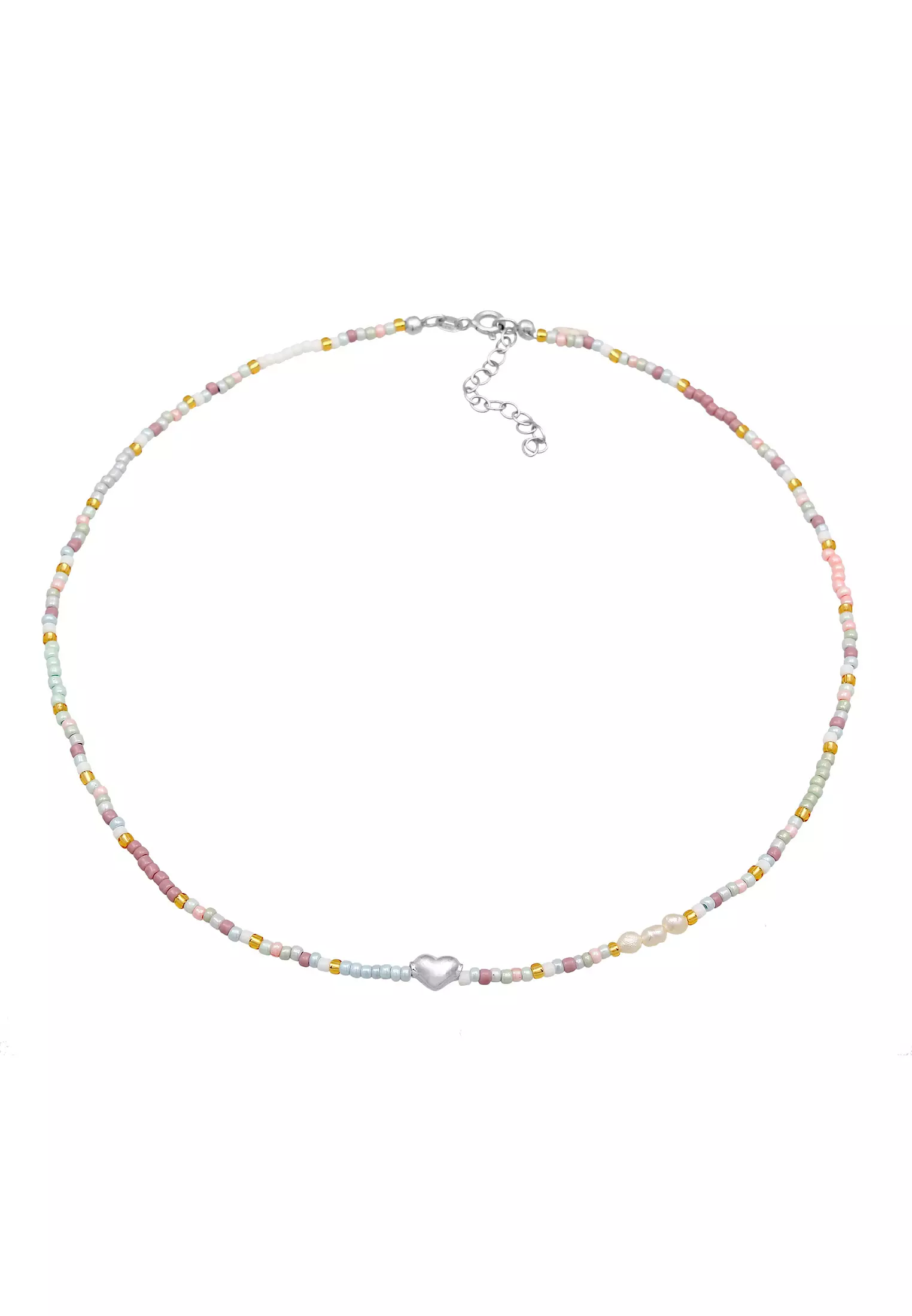 Buy ELLI GERMANY Pastel Bead Choker with Silver Heart 2026 Online | ZALORA