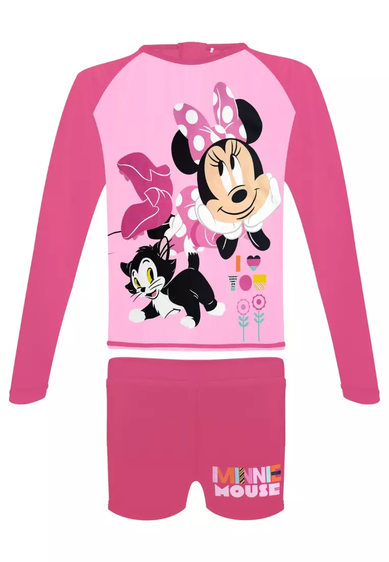 Buy Disney Minnie Mouse Long Sleeved Rashguard Boyleg Bottom Set ...