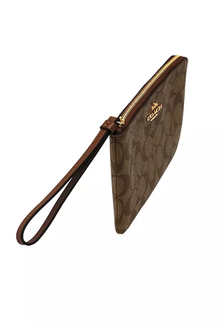 Buy Coach Coach Zip Leather Wallet (6648) - IM/ Khaki /Saddle 2 Online ...