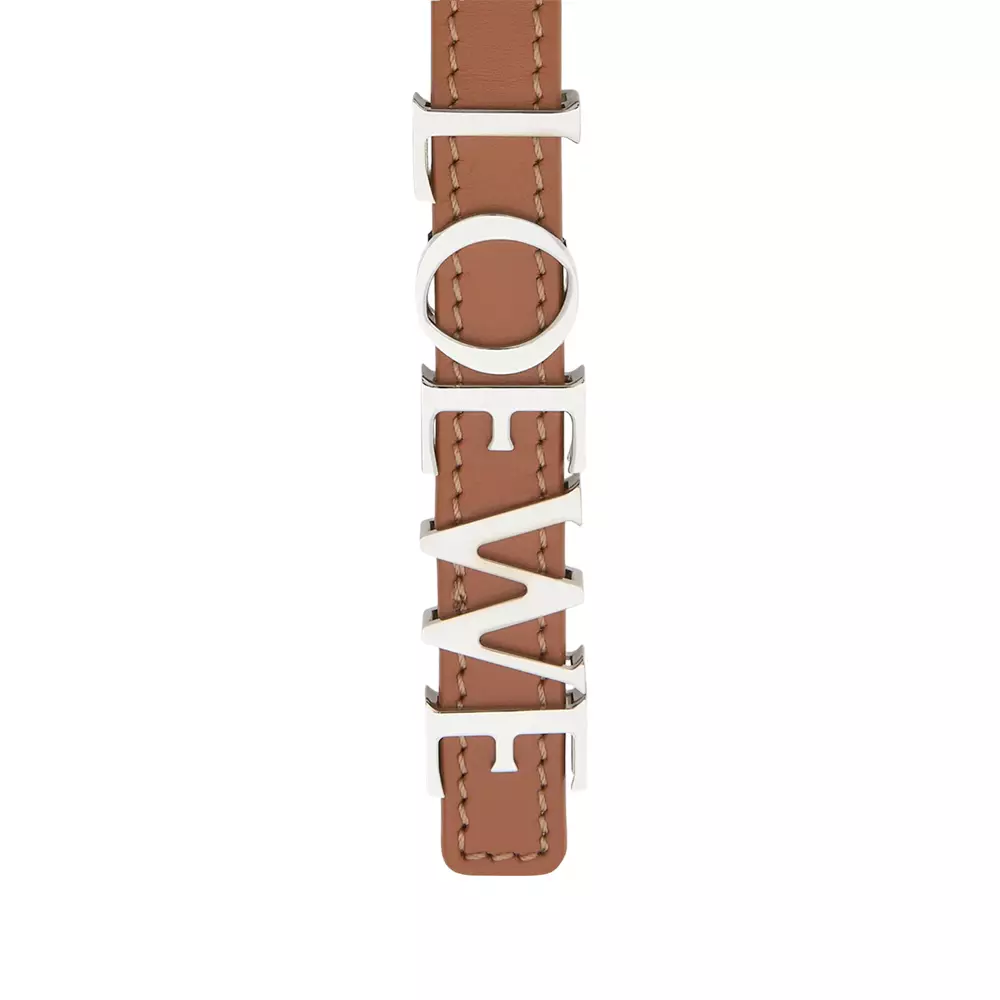 Jual LOEWE Loewe Logo Lettering Metallic In Smooth Calfskin Belt 15mm ...