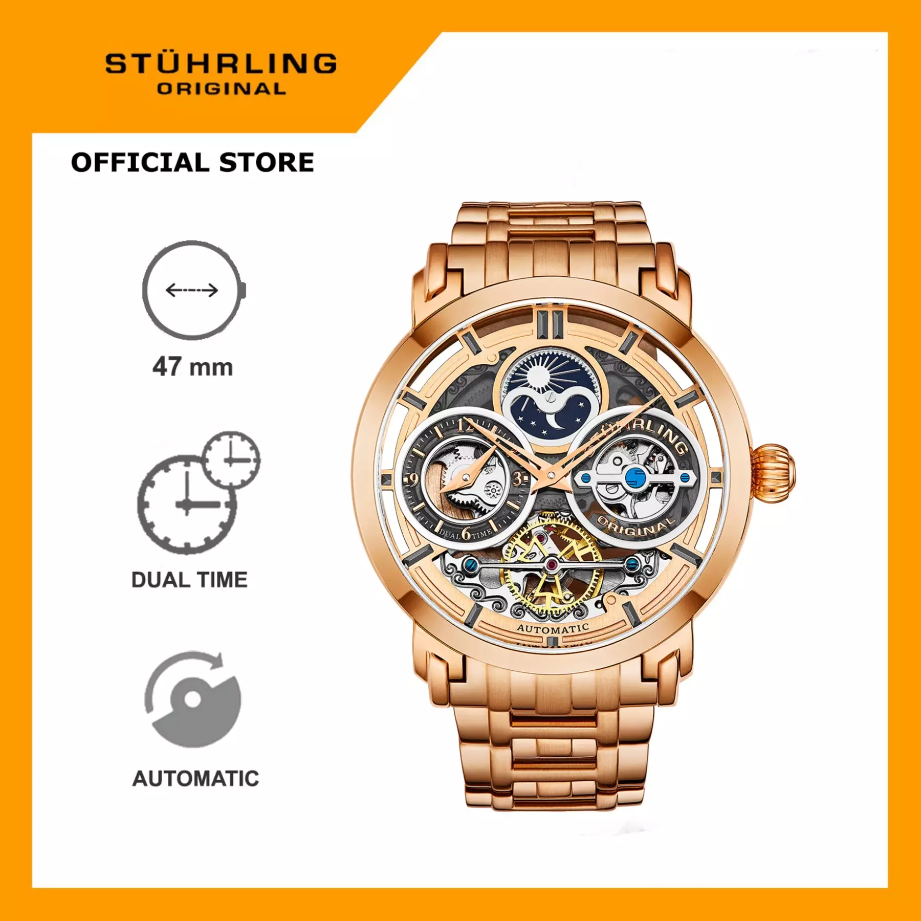 Jual Stuhrling Original Stuhrling Original Luciano 371B-04 Jam Tangan ...