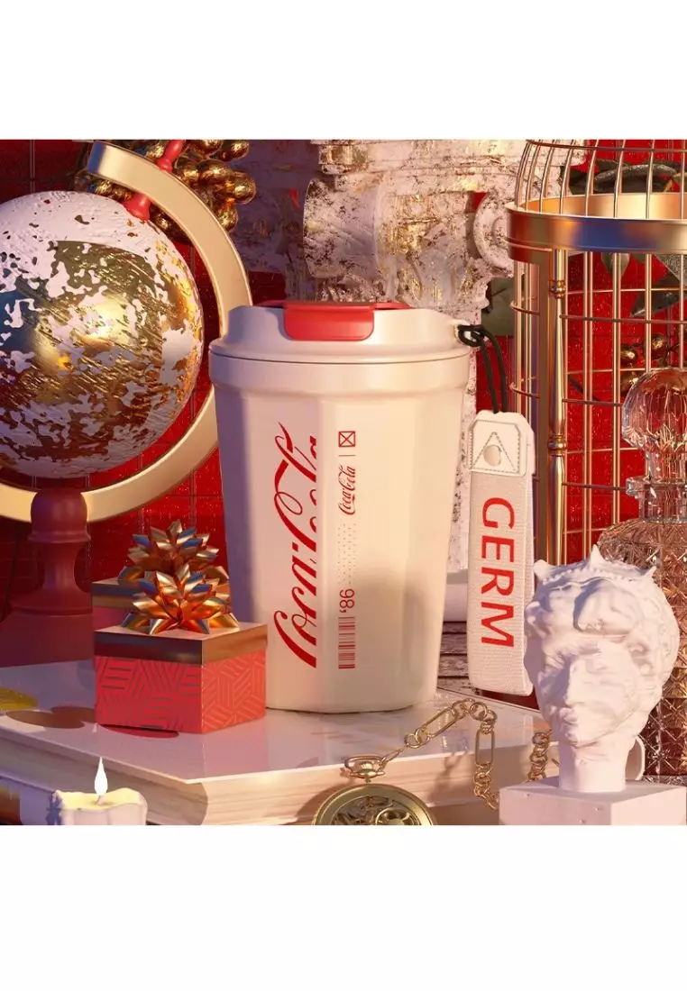 Buy Germ GERM Coca-Cola Diamond Water Cup 390ML 316 Grade Stainless Steel Liner 360°Leak-proof ...